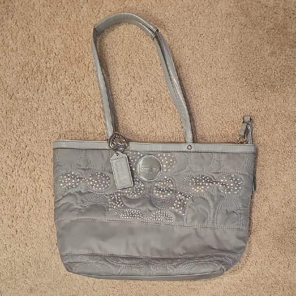 Coach | Bags | Coach Quilted Silver Tote Bag | Poshmark